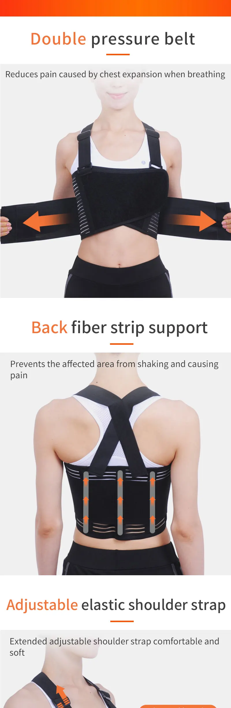 Rib Injury Chest Binder Brace - Support for Cracked Ribs