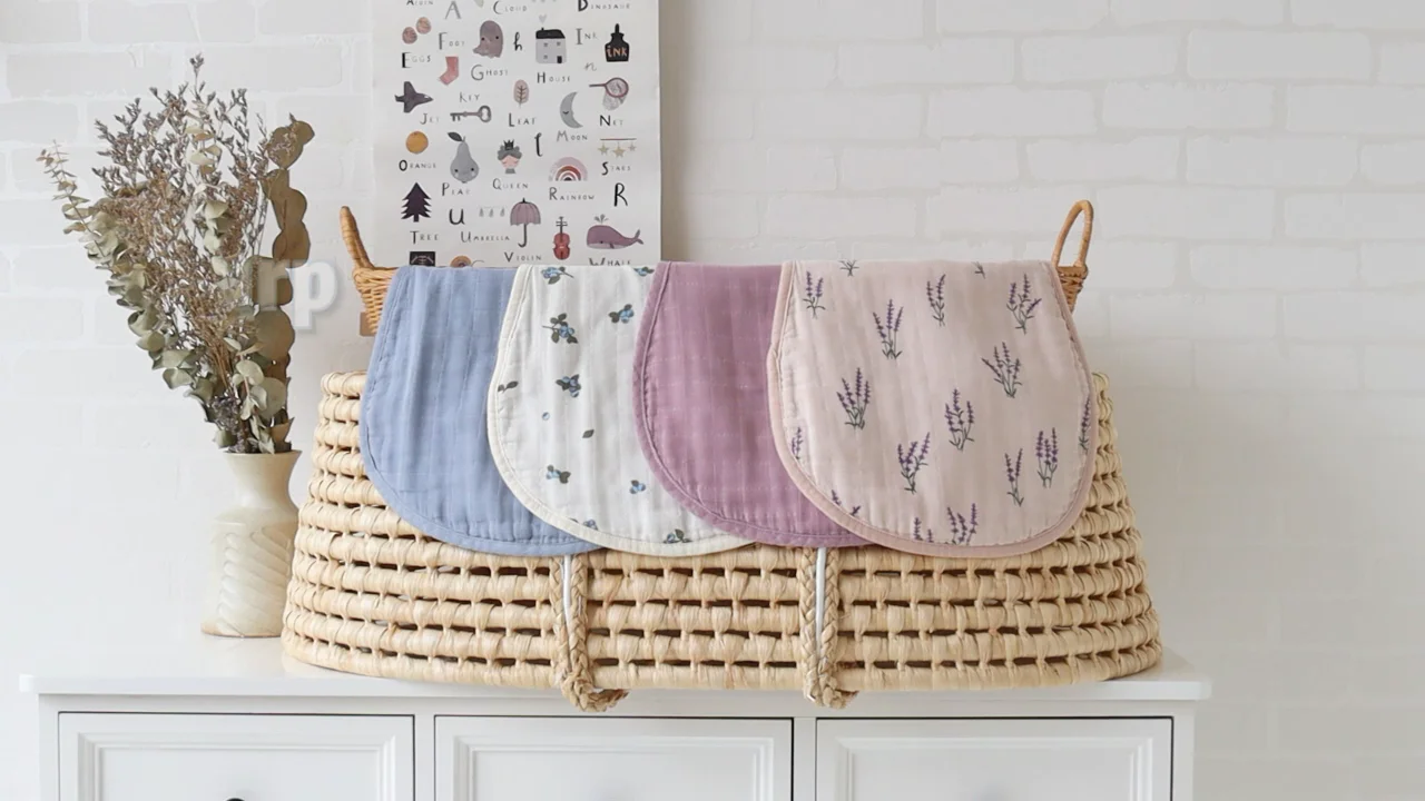 2022 Blueberry Rags Soft Organic Cotton Muslin Washcloths Burping Bibs ...