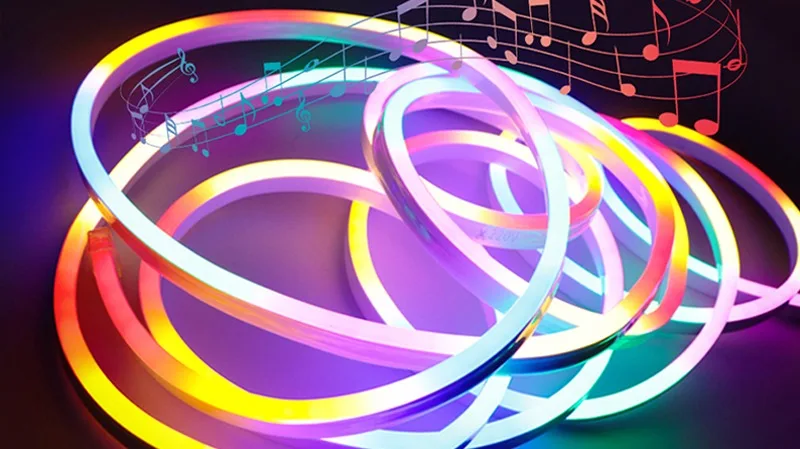 12v Multicolor Flexible Rgbic Addressable Rgb Led Neon Rope Cut Pure ...