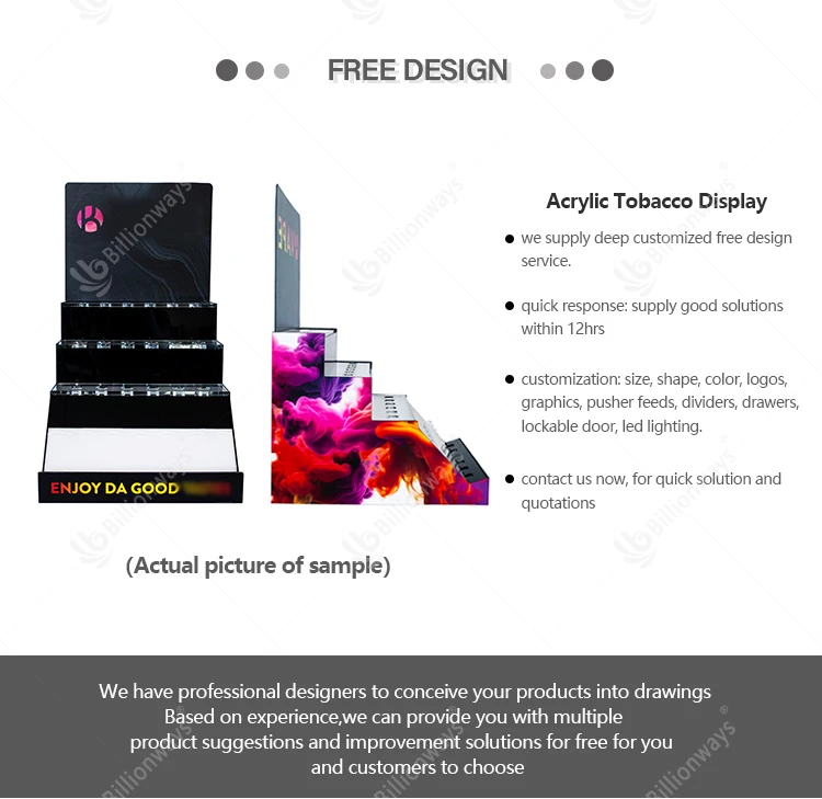 Customized LED Acrylic Tobacco Display Stand Retail Store Desktop Shop ...