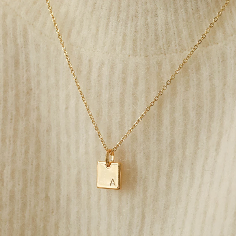Personalized Name Initial Necklace Minimalist Jewelry Custom Gold ...