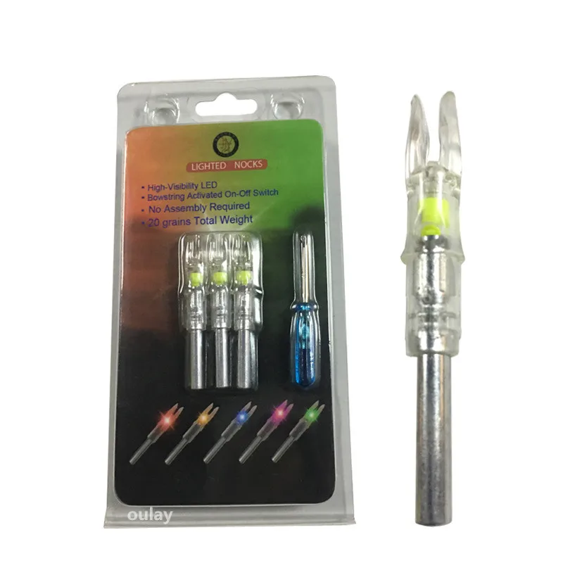 Archery Double LED Light Arrow Nocks Srew-in Insert Type 0.244-0 ...