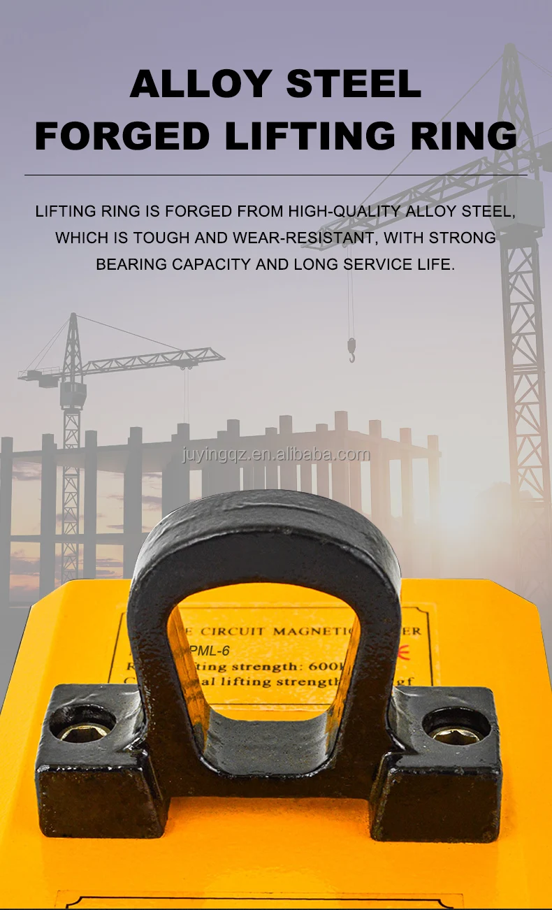 600kg Hand Operate Magnet Tool Double Circuit Permanent Lifting Magnet ...