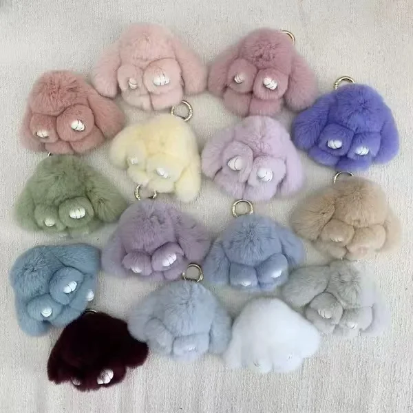 Lovely Decoration Rabbit Keychain Factory Furry Pendant Fluffy Rabbit ...