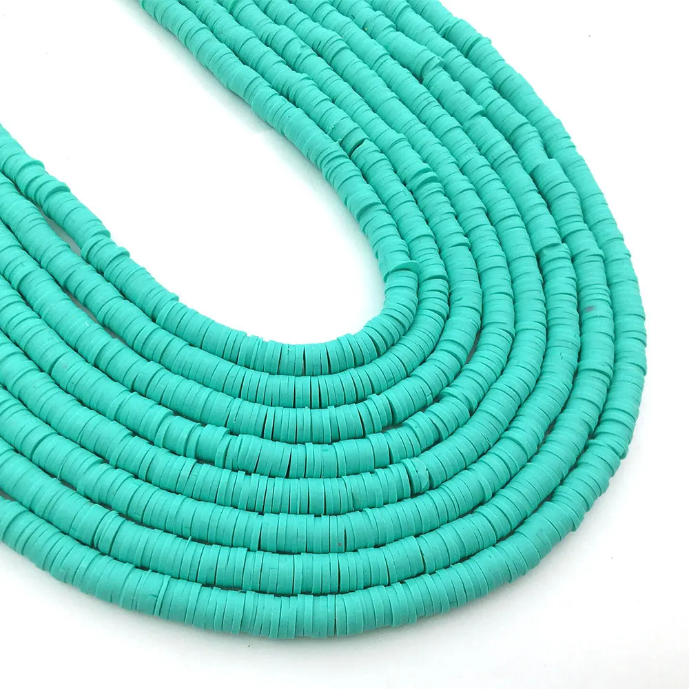 Factory Sale 6mm Soft Clay Beads Flat Round Heishi Polymer Spacer Beads ...