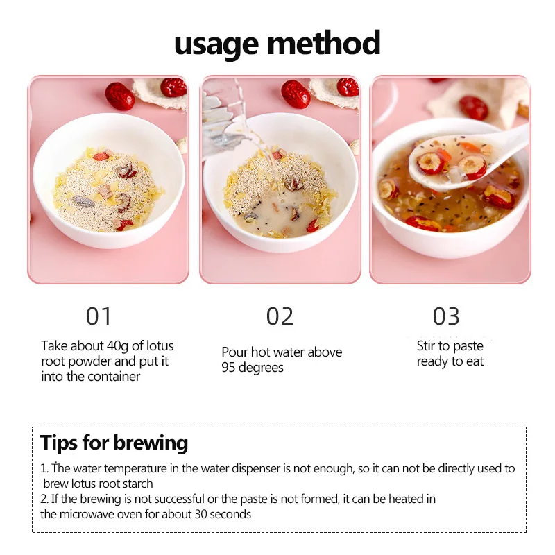 400g Instant Red Dates And White Fungus Lotus Root Powder Granules ...