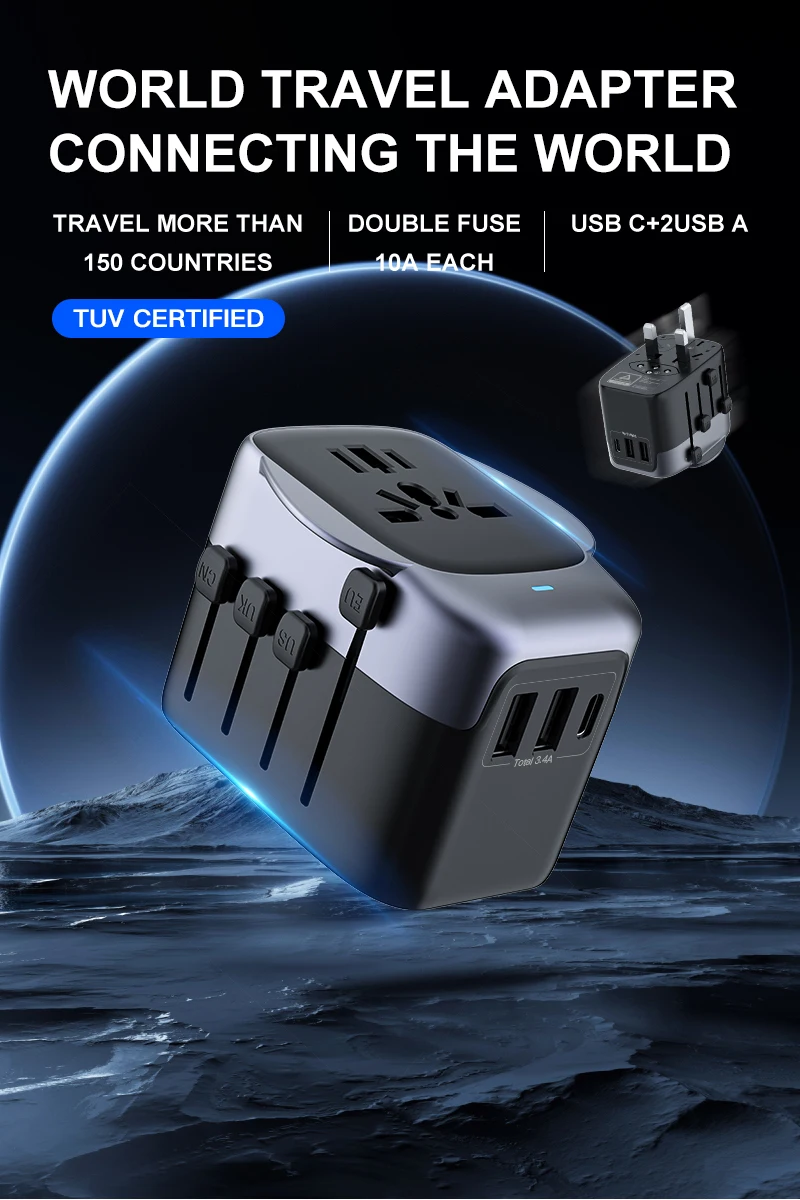 Universal Travel Plug Adapter Fast Charging Fast Charger Type C Power ...
