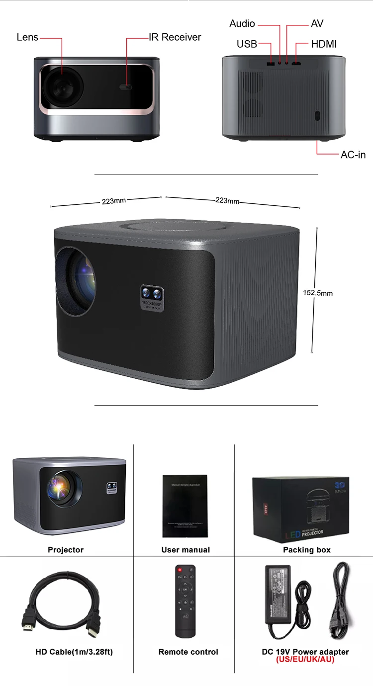 4K Video Display Proyector Beamer Ultra Short Throw Pico Smart Android ...