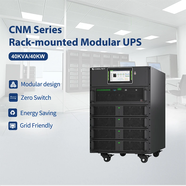 Three Phase Rack-mounted Modular UPS Power System 20kva 60kva 90kva ...