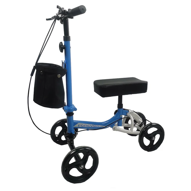 Black Foldable Knee Walker Knee Scooter For Broken Foot Four-wheel Knee ...