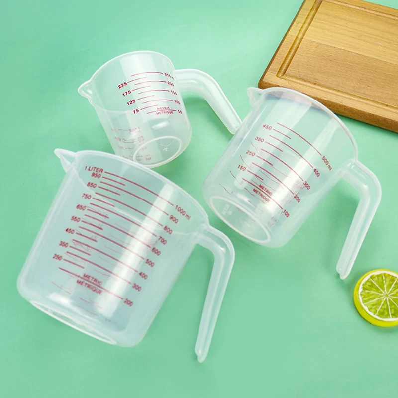 3 Piece Stackable Clear Measurement Cups Set - 1000ml, 500ml, 250ml