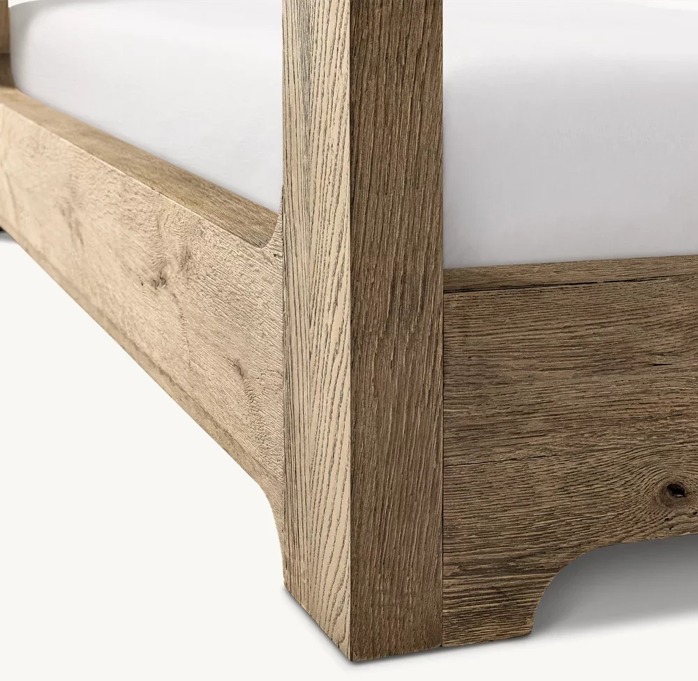 Luxury Modern Solid Oak Wooden Queen King Size Bed Davos Oak Fabric ...