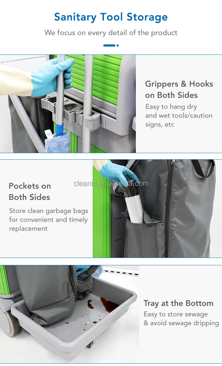 Quality Industrial Mopping Bucket Janitorial Cleaning Trolley Cart With ...