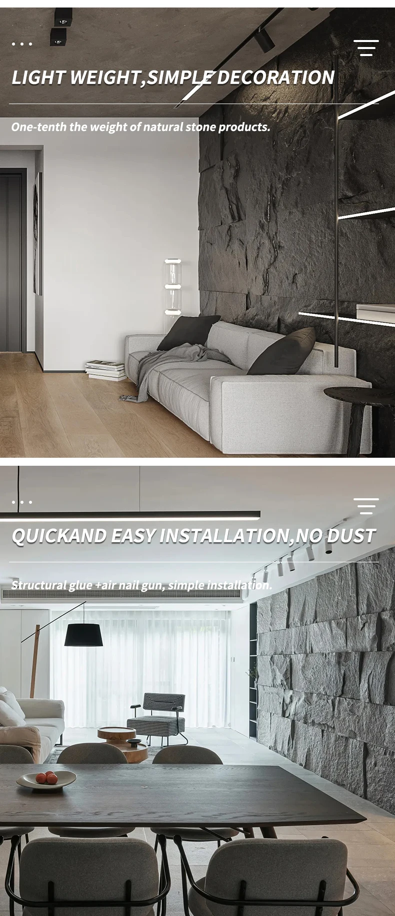 Outdoor Waterproof Pu Culture Stone 3d Decoration Pu Stone Wall Panel ...