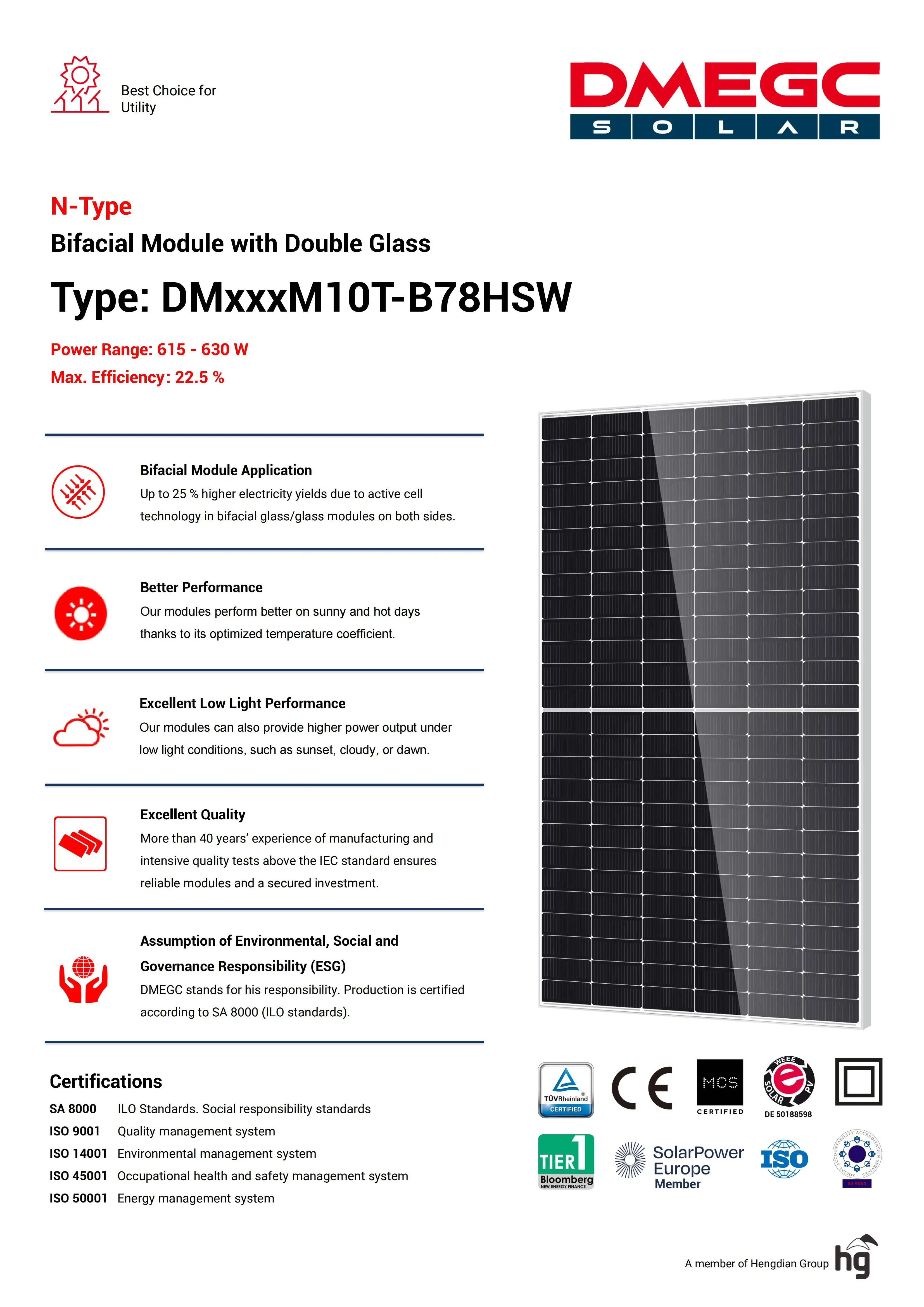 DMEGC Bifacial Solar Panels - High Efficiency & Durability