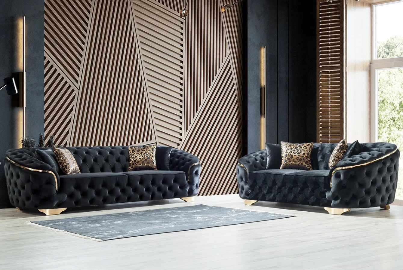 Italian Minimalist High-End Villa Double-Back Sofa