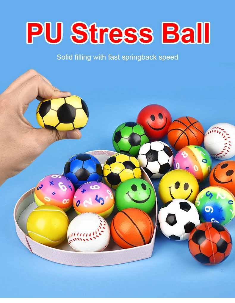 Hot Selling Bulk Custom PU Anti Stress Balls with logo Personalized ...