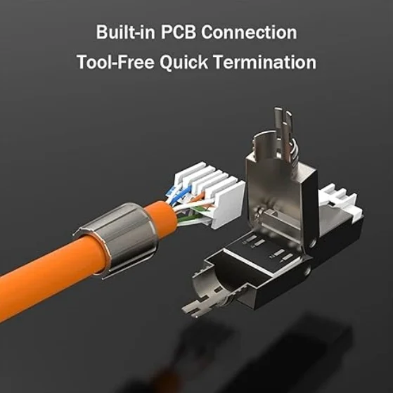 Industrial Standard Toolless Rj45 Female Connector For Cat7 23awg Sftp ...