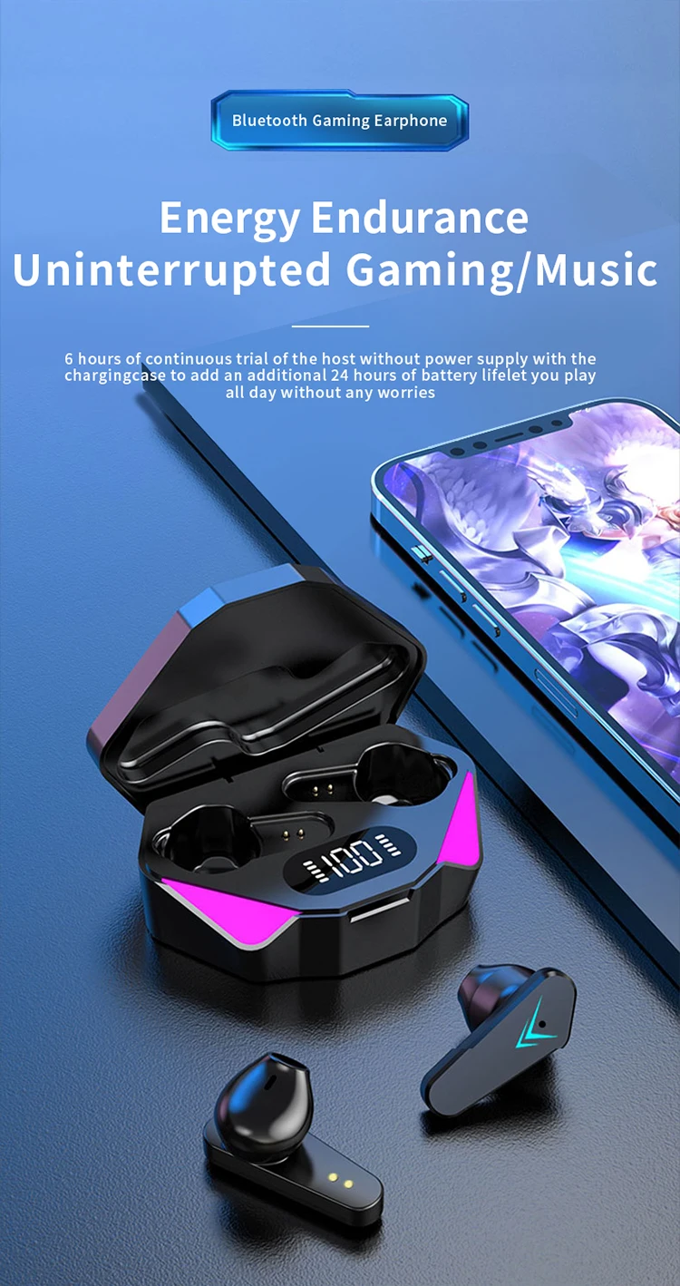 X15 Gaming Earphones Headsets Wireless Tws Headphone Blue Tooth5.0 ...