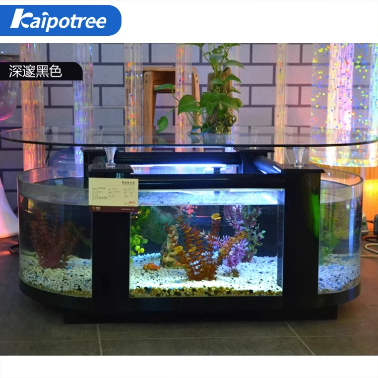 Aquarium Ecological Cylinder Glass Coffee Table Fish Tank - Eco ...