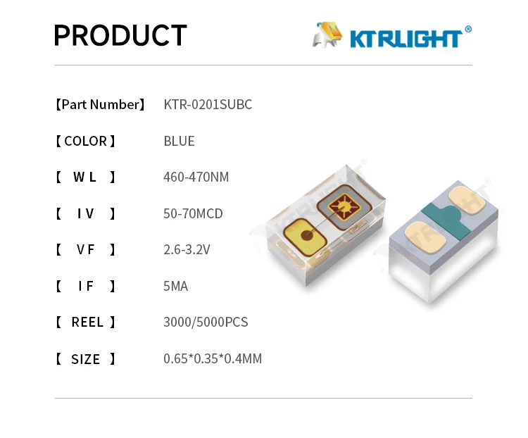 Ktrlight 0201 Smd Led Blue 0.06w High Quality 0201 Led Chip Customize ...