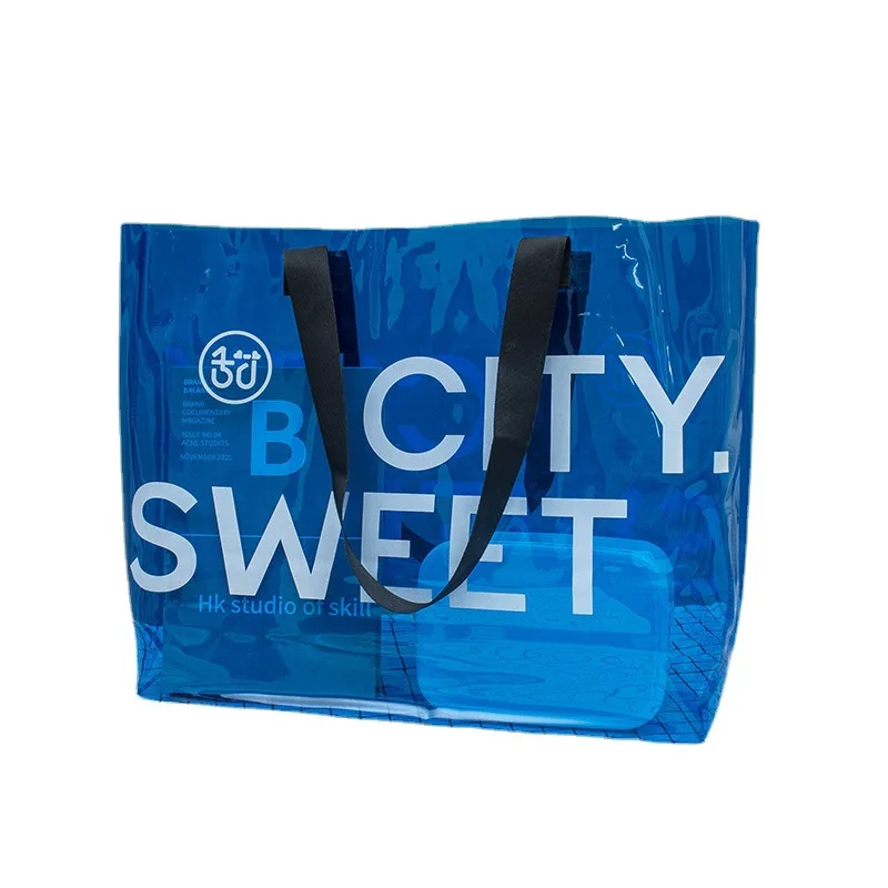 Waterproof Custom Transparent Clear Logo Pvc Tote Bag Shopping Bag With ...