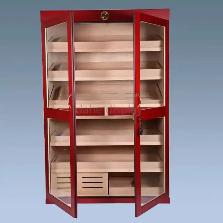 Display Cigar Showcase - Wooden Humidor Cabinet with Glass Doors
