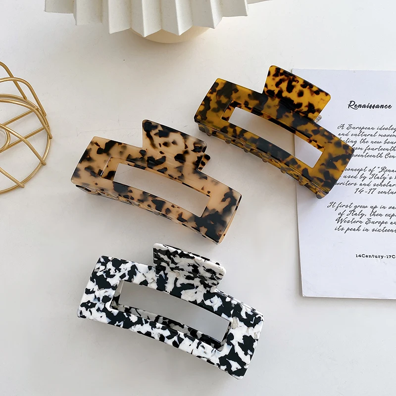 Wholesale Custom Oversized Hair Claws Korean Rectangle Large Cellulose ...