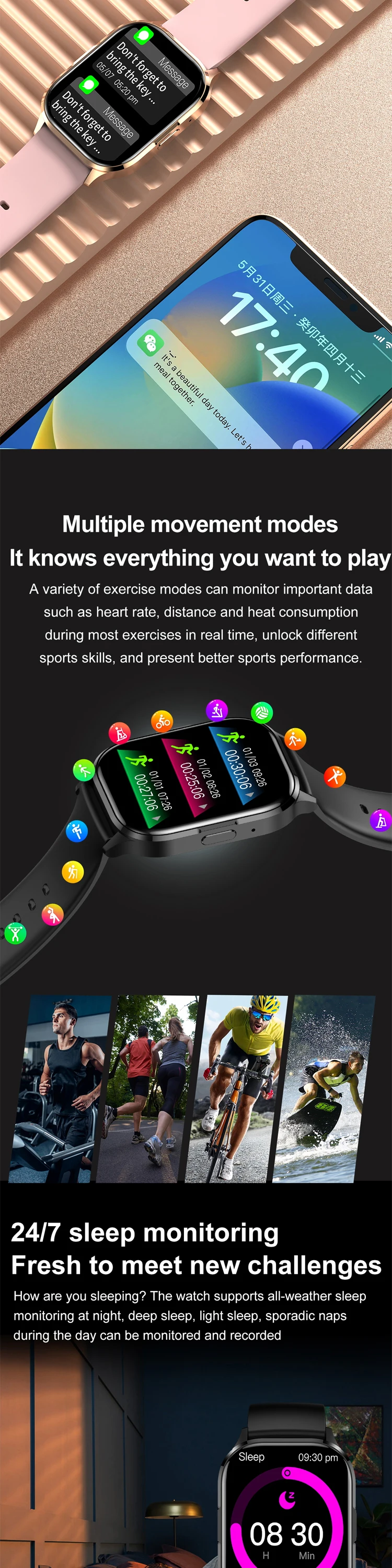 New Amoled 2.01inch Screen Hk21 Smart Watch Bt Call Voice Assistant ...