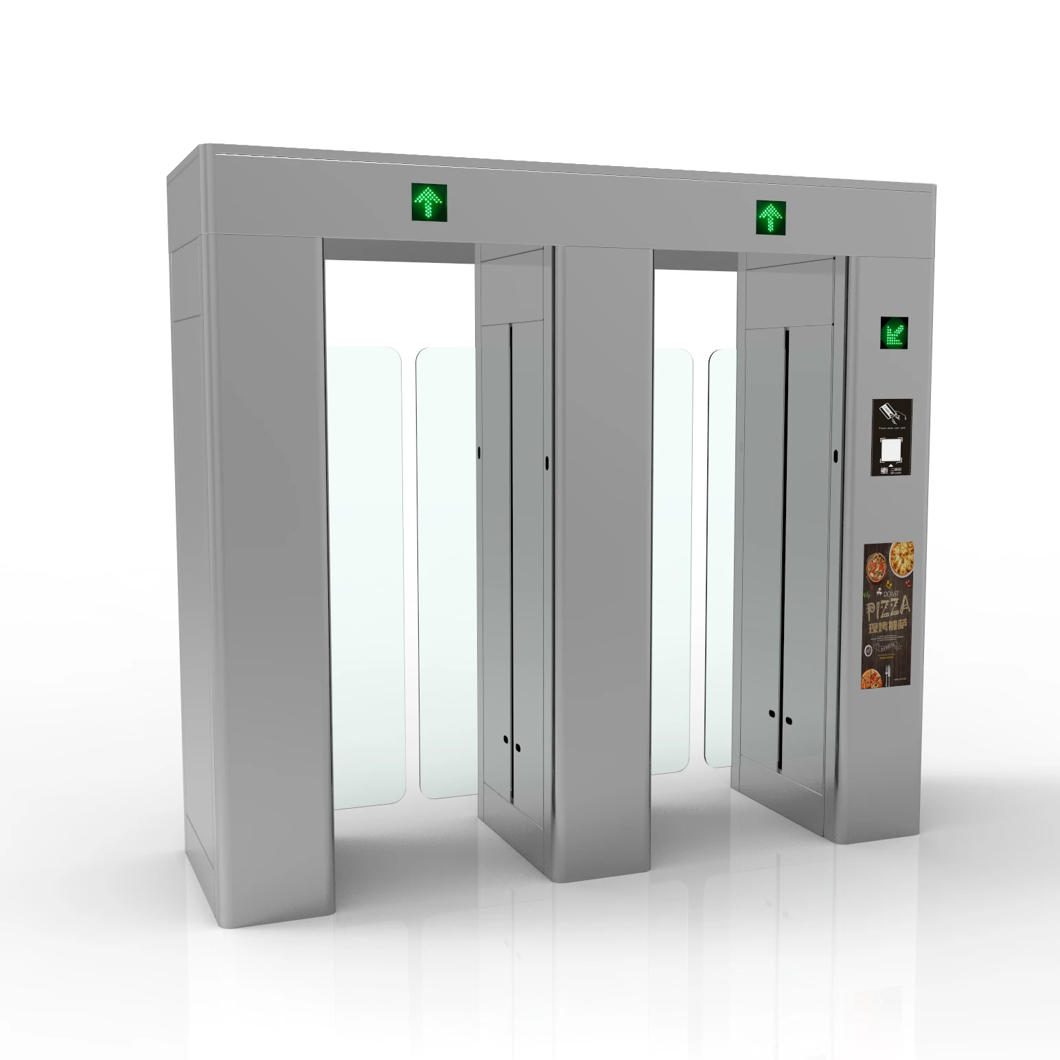 Custom Full height sliding door turnstile personnel safe passage large ...