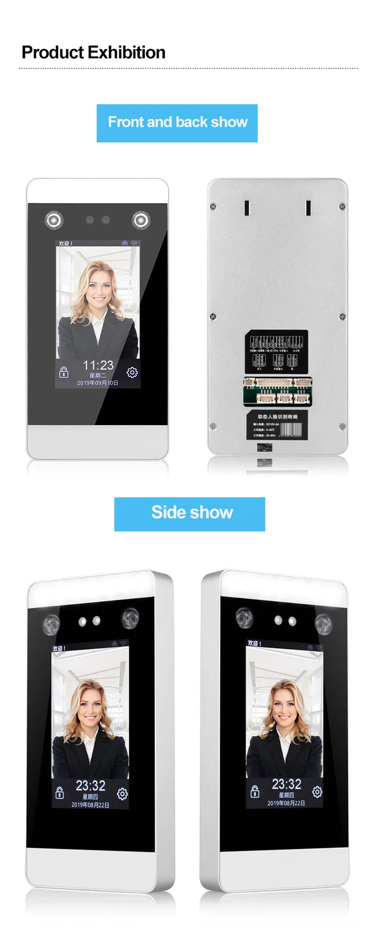 Touch Screen ID Card Scanner Fingerprint Face Recognition Guangdong ...