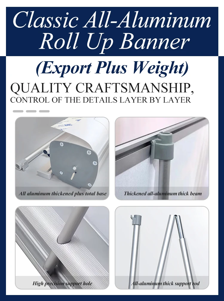 Luxury Roll up Banner - Portable 85X200 with Custom Logo