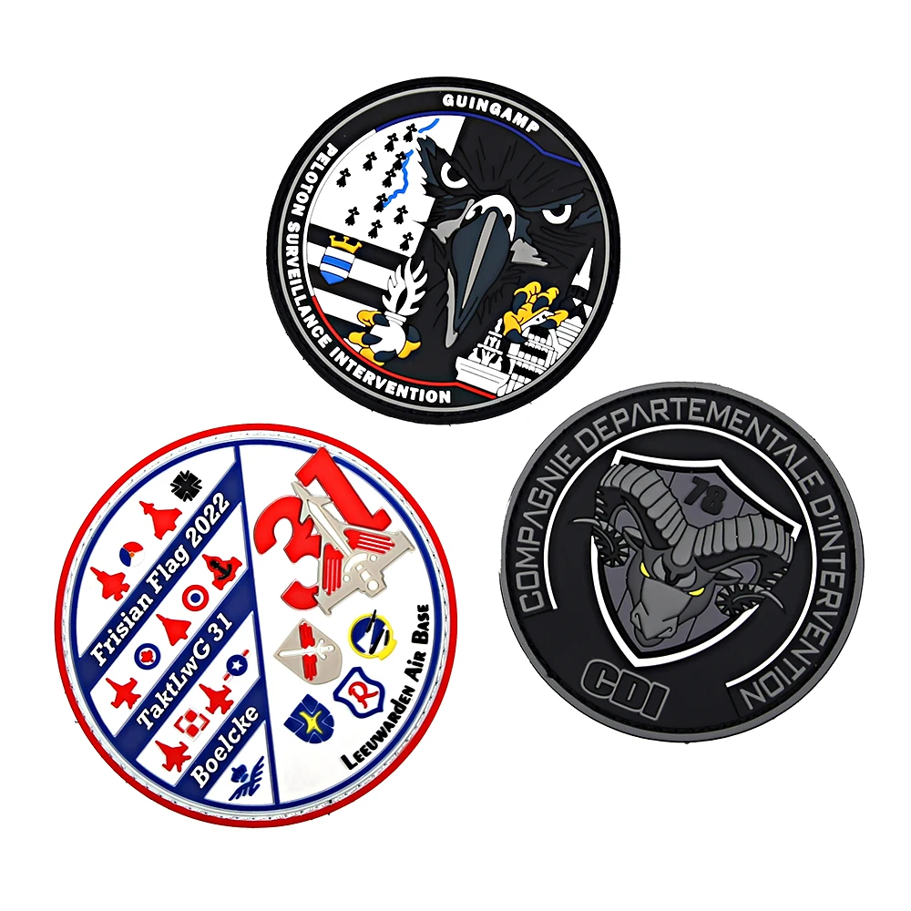 Custom Label Pvc Soft Rubber 3d Logo Embossed Polic Patches For Hats ...