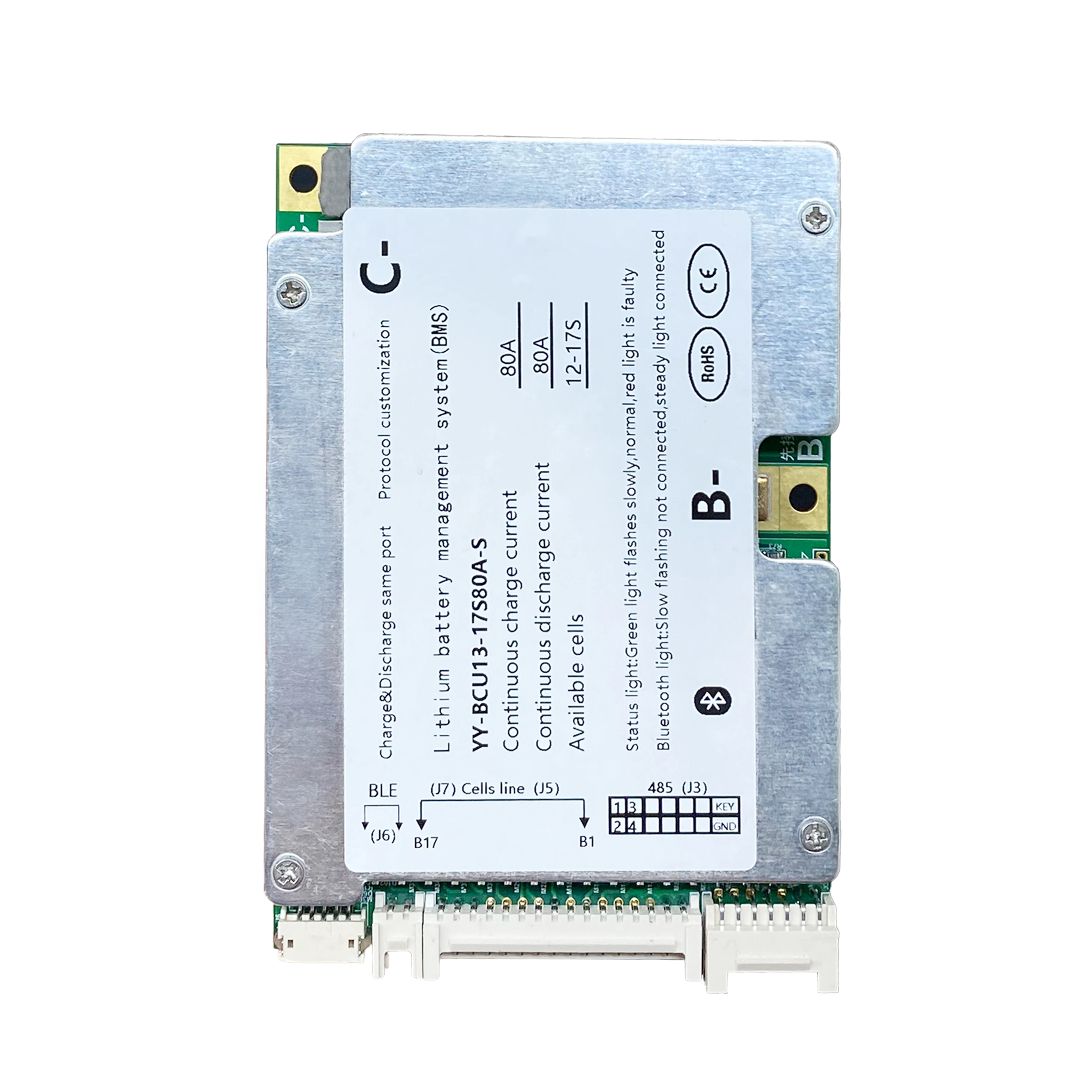 Smart 60v 17s 80a Bms For Agv Drone E-scooter Rs485 Uart Lifepo4 Lithium Ion 80a Smart Bms For ...