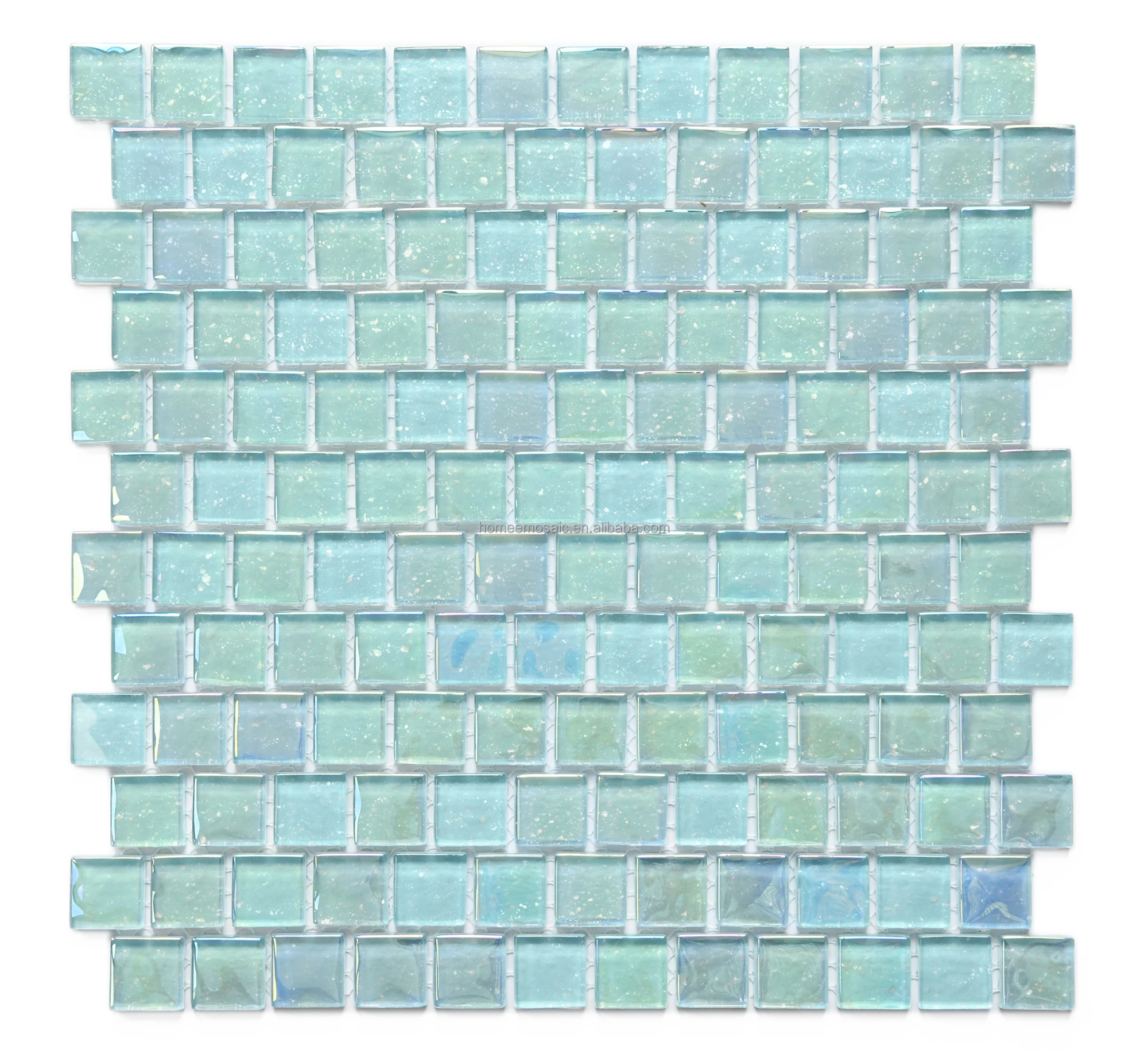 Green Iridescent Glass Swimming Pool Mosaic Tiles Wholesale Green ...