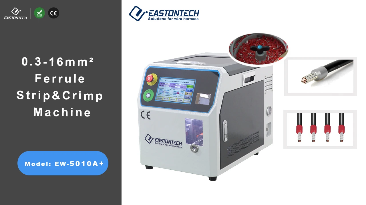 Ew-5010a+ Automatic 0.3-16sqmm Ferrule Terminals Crimp Machine Insulated Ferrule Crimping ...