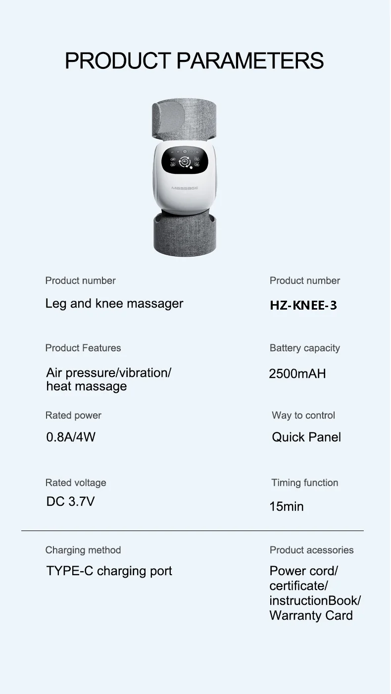 Hezheng Upgraded Knee Massager Cordless Massager With Heat Compression