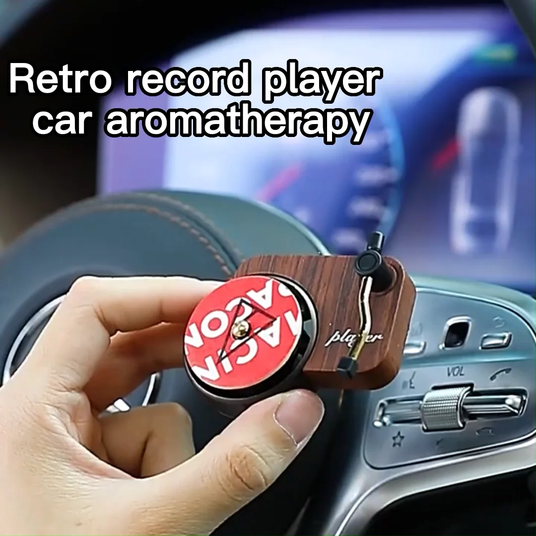 Turntable Car Fragrance Air Freshener Car Recorder Player With 3 ...