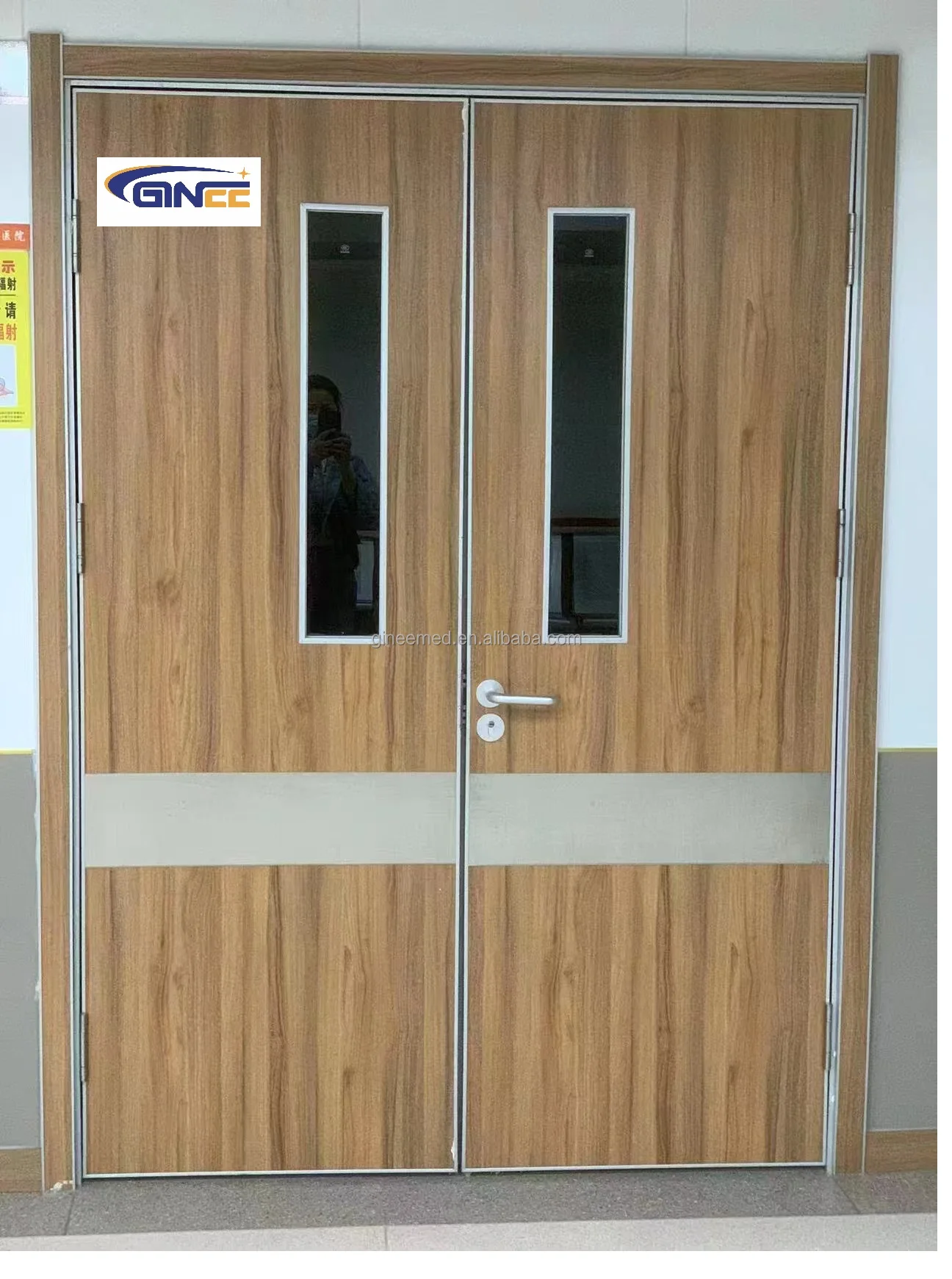 Ginee Aluminum Frame HPL Automatic Door with Aluminum Honeycomb Filling ...