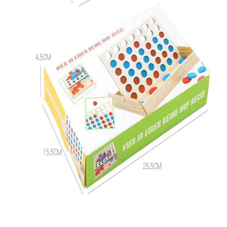 Early Educational Connect In A Row Board Wooden Four Colors Game For ...