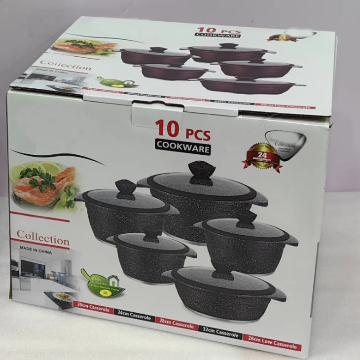 High Quality 10pcs Granite Cooking Set Non-stick Aluminium Cookware ...