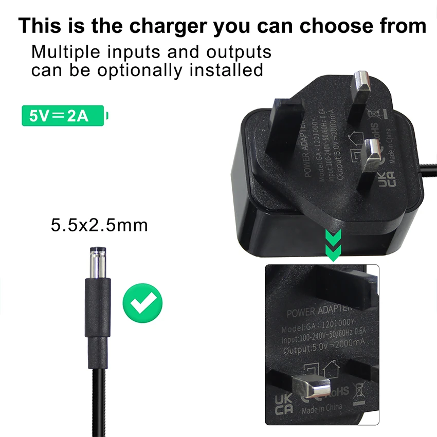 12v 1a Uk Power Supply Ac Adapter Ac 100-240v To Dc 12 Volt Transformers With 2.1mm 5.5mm Wall ...