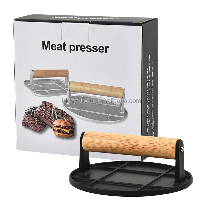 Kitchen Gadget 2024 Bbq Aluminium Alloy Round Meat Press Square Bacon ...