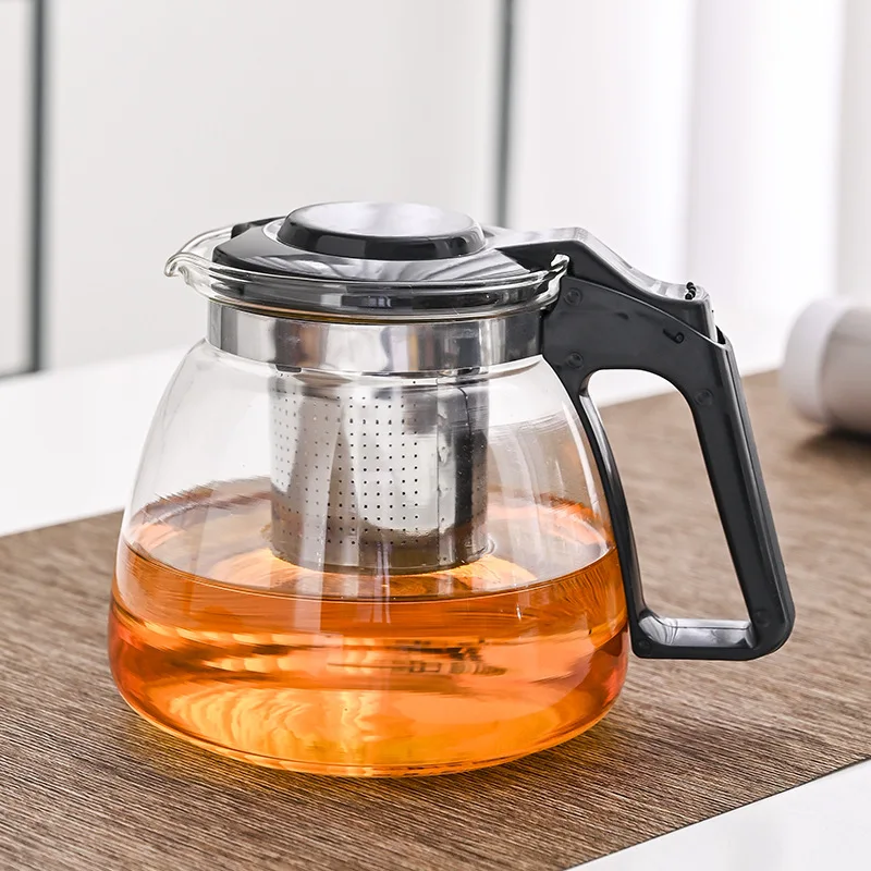 1000ml New Product Glass Bubble Teapot Set With 4 Double Wall Tea Cups ...