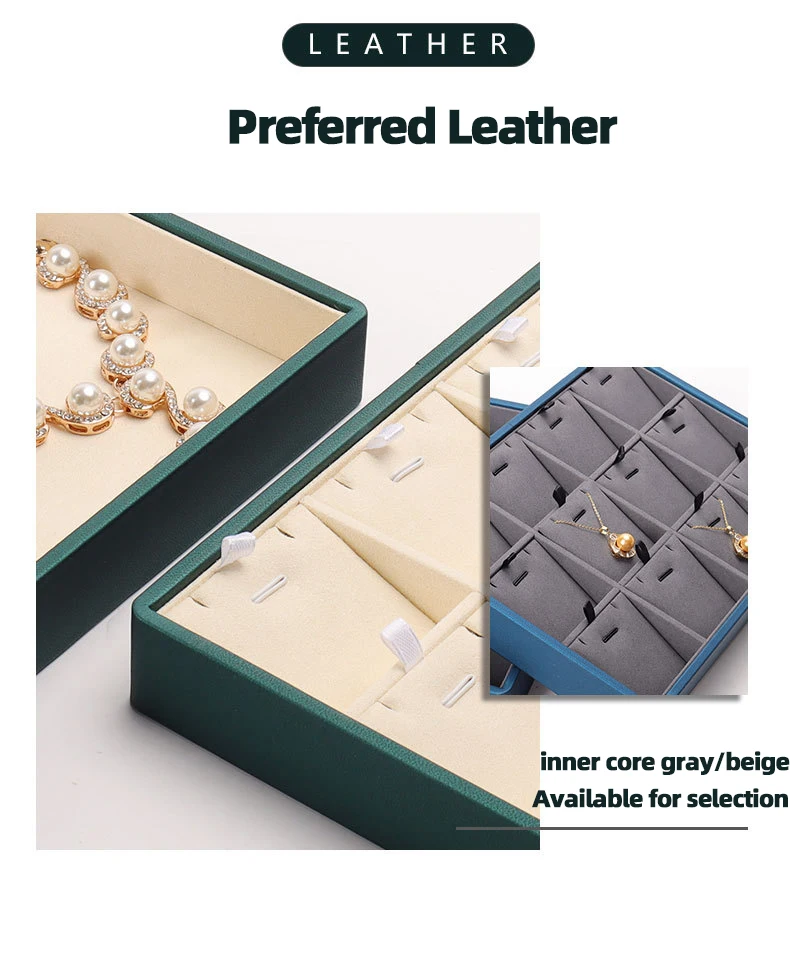 Microfiber Jewelry Storage Tray Display Showcase Leather Storage Box ...