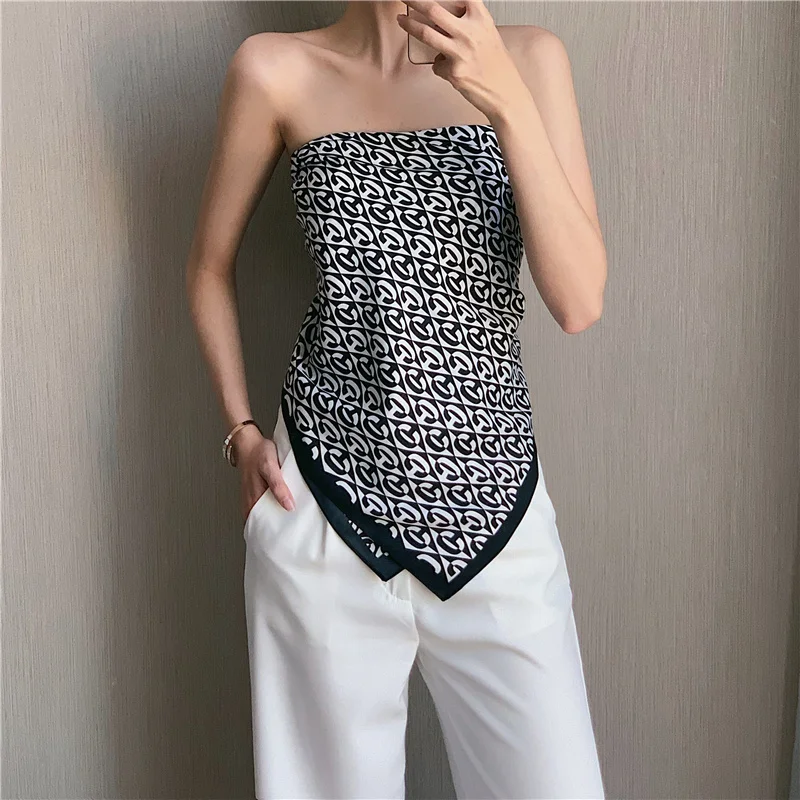 Luxury Soft Machine Rolled Women Large Silk Square Scarf For Ladies ...