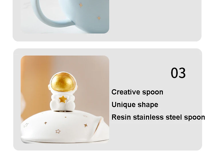 Summer New Round Cartoon Spaceman Planet Ceramic Mug - Buy Planet ...