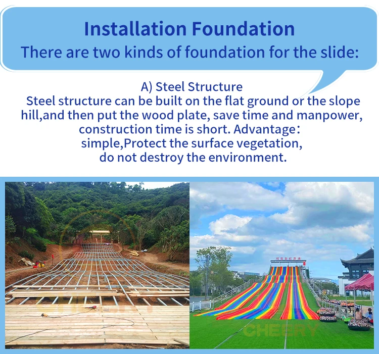 DIY Rainbow Slide Dry Ski Slope Four Seasons Artificial Snow Slide ...