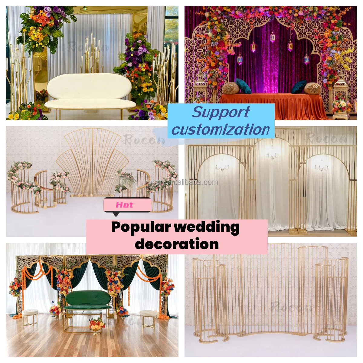 High-end Parties Background Decor - Arch-Shaped Floral Installation