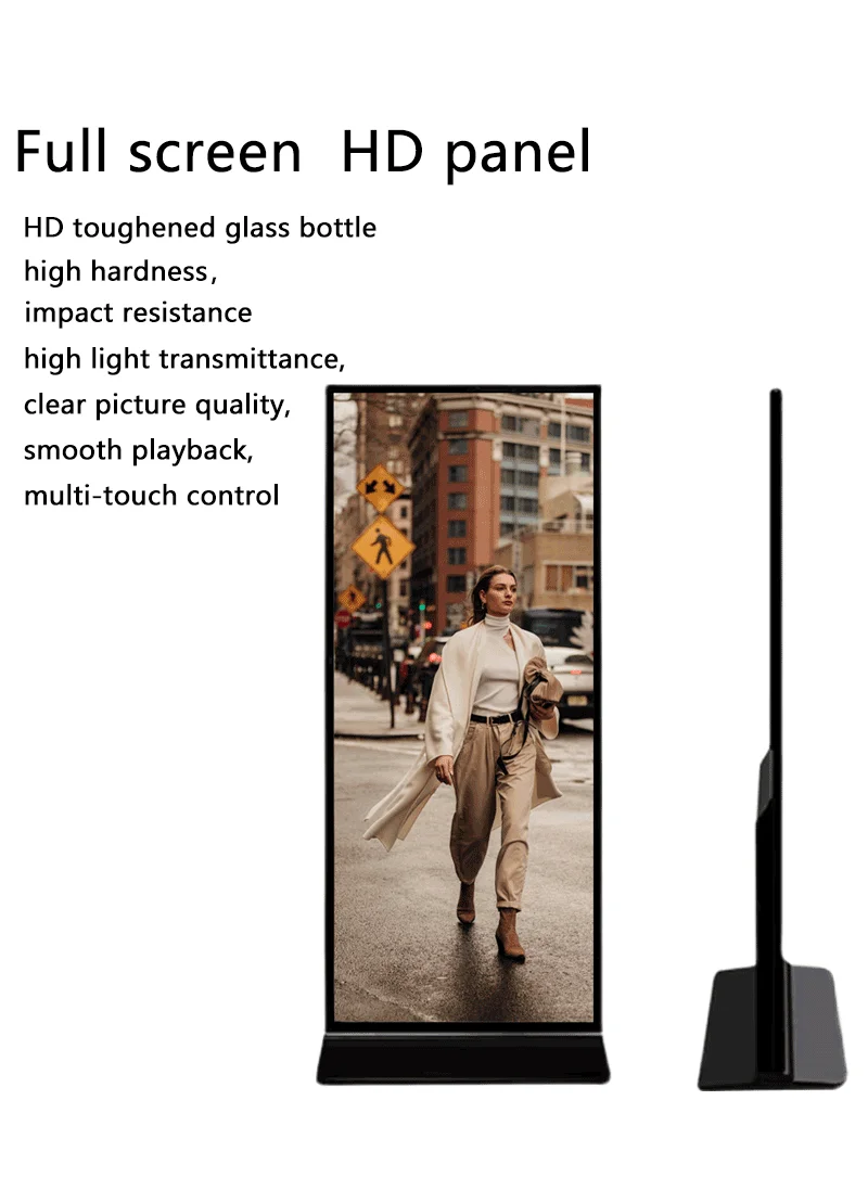 70/75/80/86 Inch Full Screen Digital Signage And Display Floor Standing ...